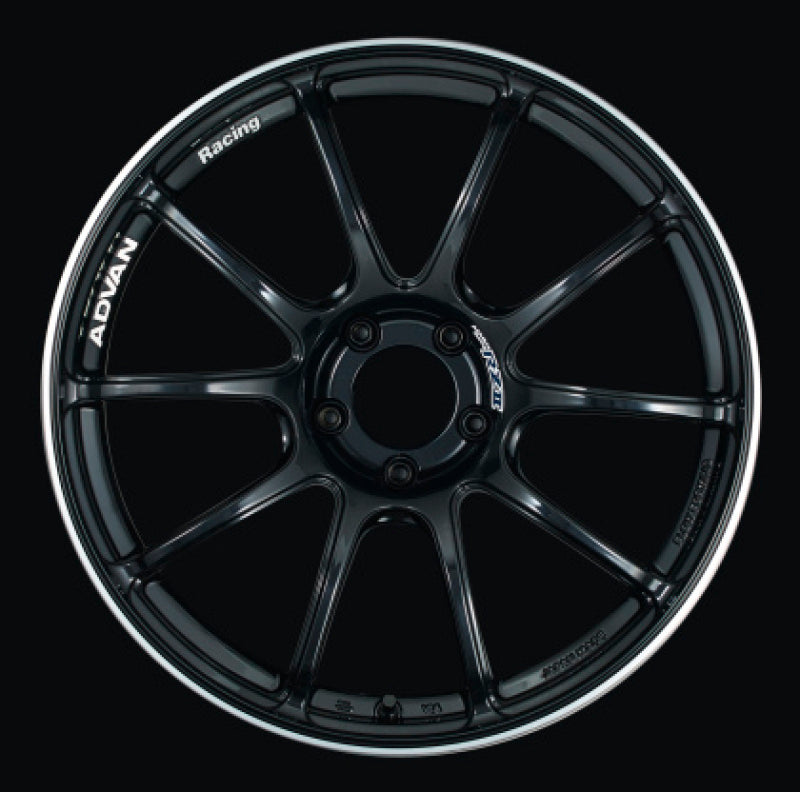 Advan RZII 17x8.0 +45 5x114.3 Racing Gloss Black & Ring Wheel ...