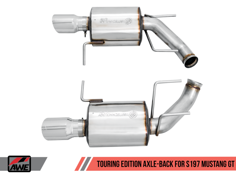 AWE Tuning S197 Mustang GT Axle-back Exhaust - Touring Edition (Chrome ...