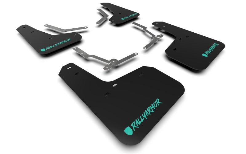 Rally Armor 12-19 Ford Focus Black UR Mud Flap w/ Altered Teal Logo ...